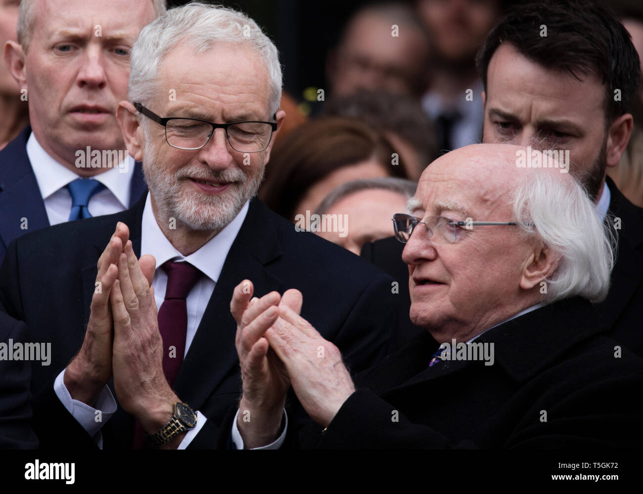 British Labour Leader Jeremy Corbyn meets Irish President, Michael D ...