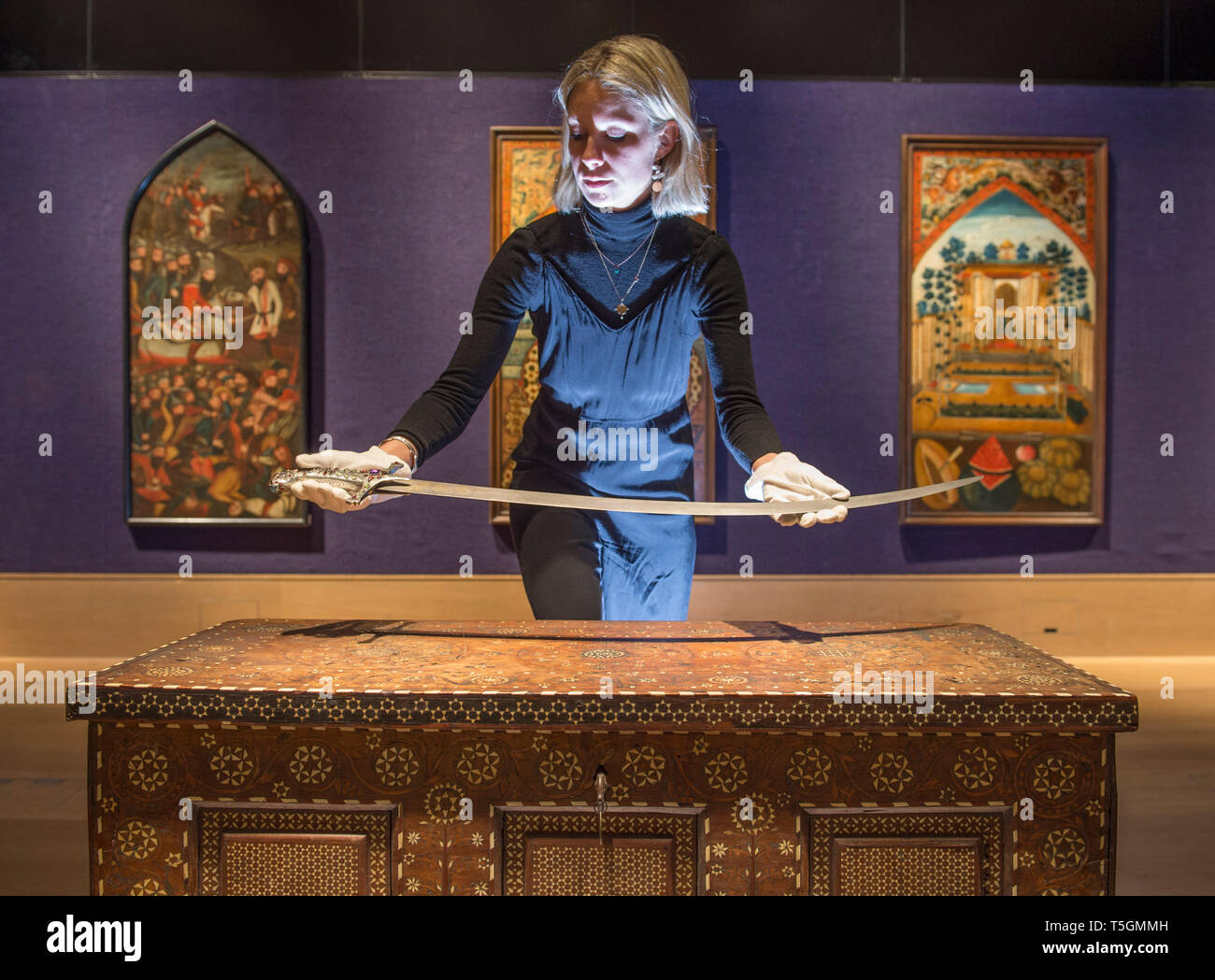 London, UK. 25th April, 2019. Bonhams Islamic and Indian Art sale ...