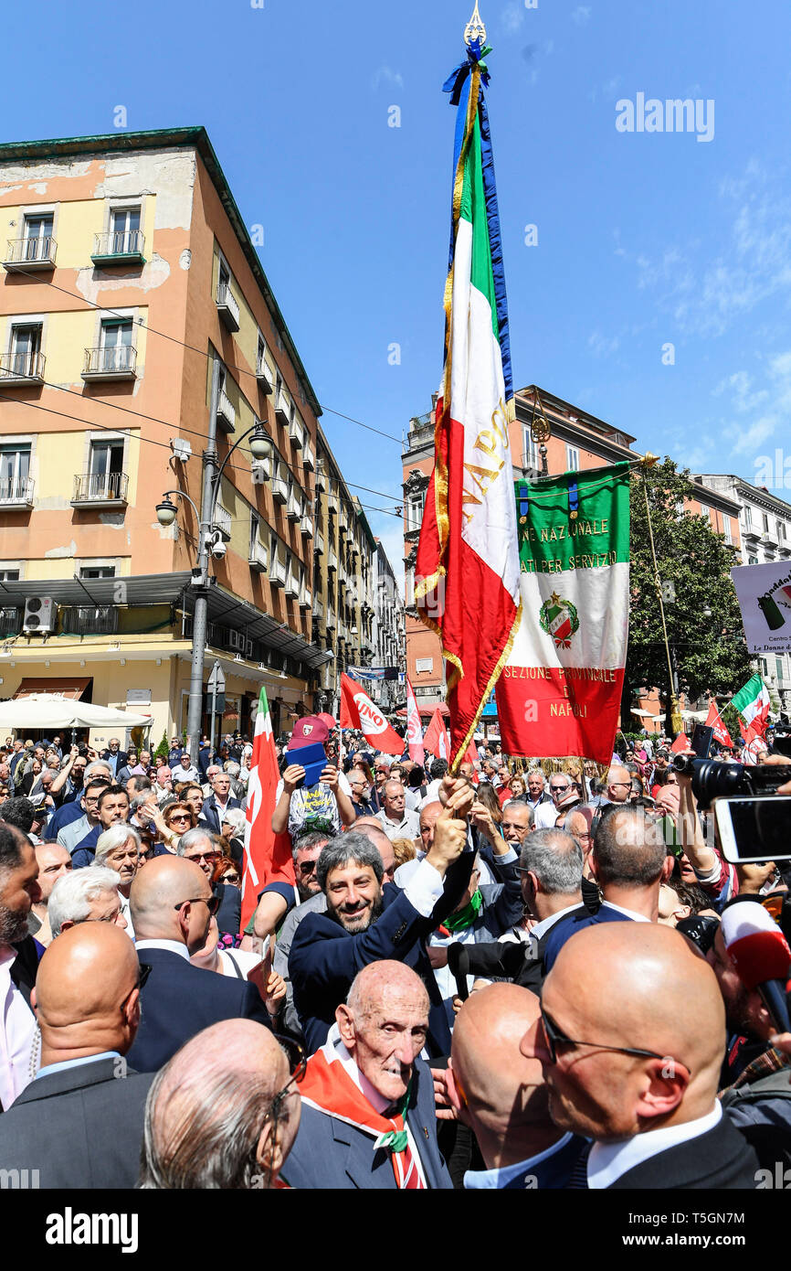 Naples, Italy. 25th Apr 2019. Liberation Day is celebrated on the ...