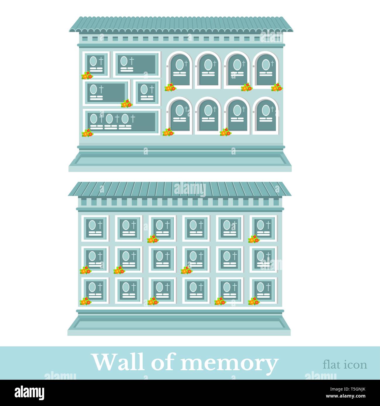 Two blue colored flat wall of memory different style vector ...