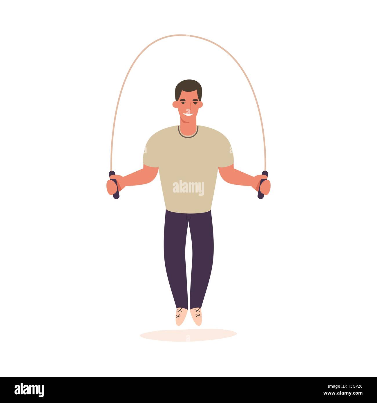 Workout rope sports man athlete Cut Out Stock Images & Pictures - Alamy