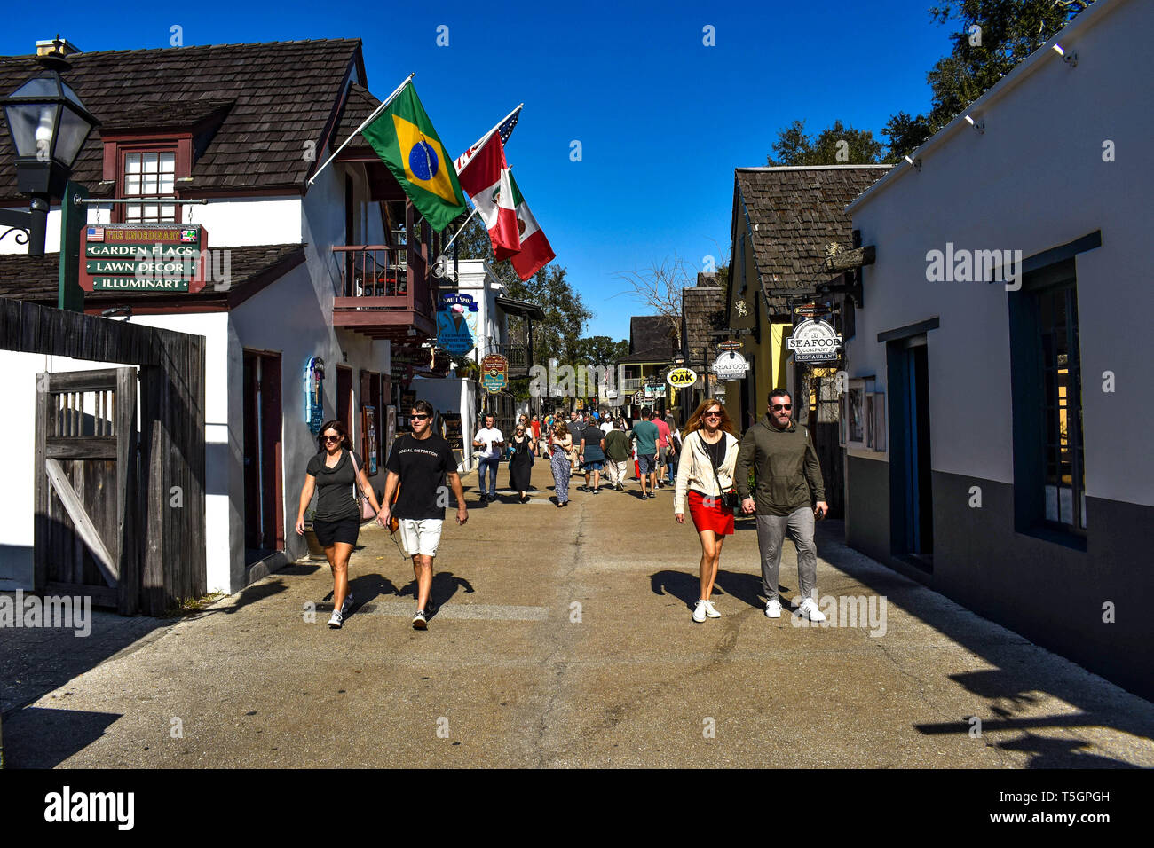 St. Augustine, Florida. January 26 , 2019 . People enjoying colonial ...