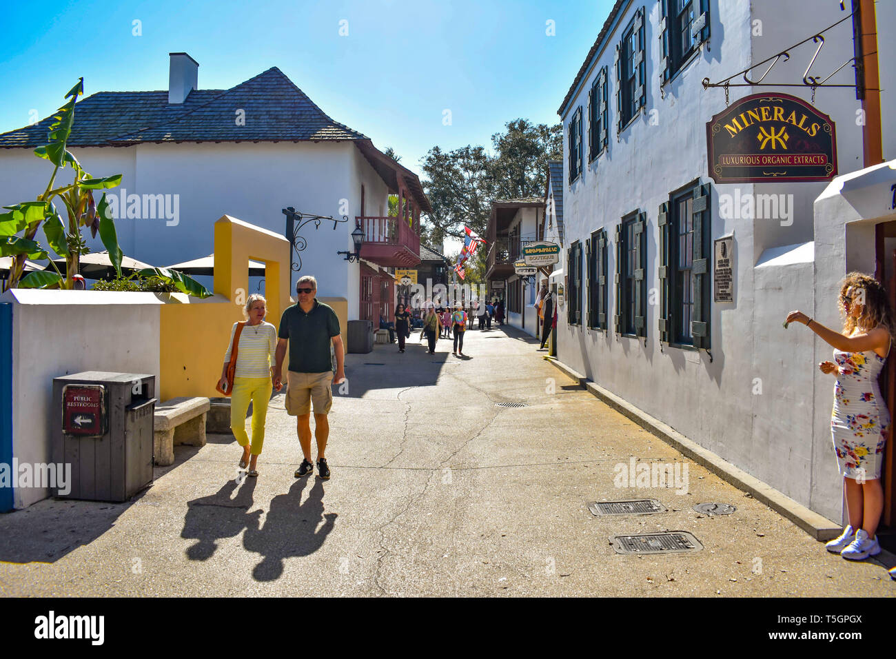 St. Augustine, Florida. January 26 , 2019 . People enjoying colonial ...