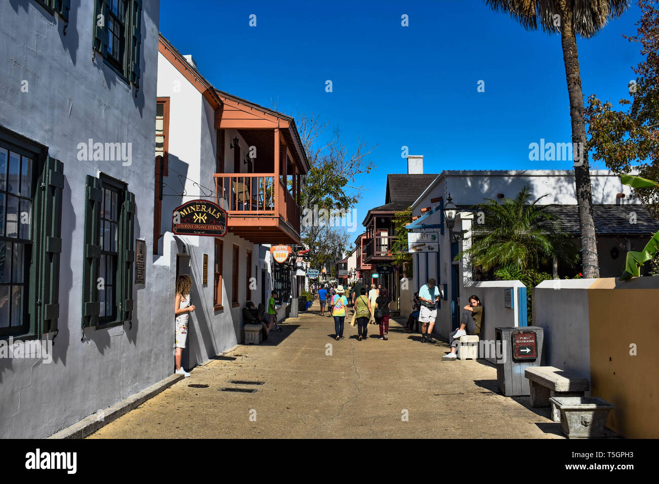 St. Augustine, Florida. January 26 , 2019 . People enjoying colonial ...