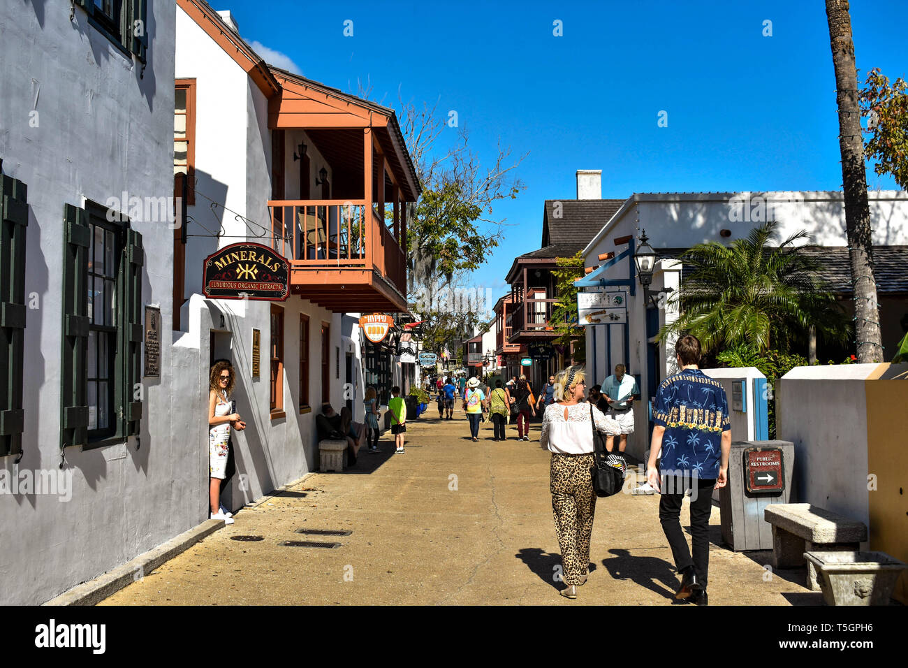 St. Augustine, Florida. January 26 , 2019 . People enjoying colonial ...
