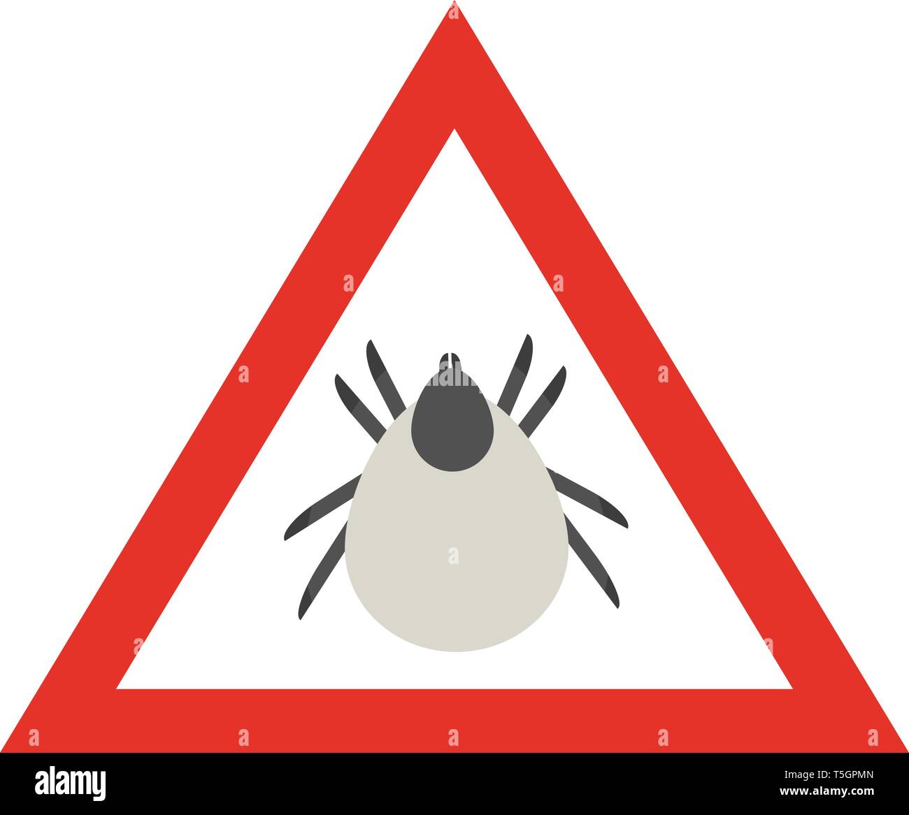 Tick warnings. Warning triangle with Mite. Vector Illustration Stock ...