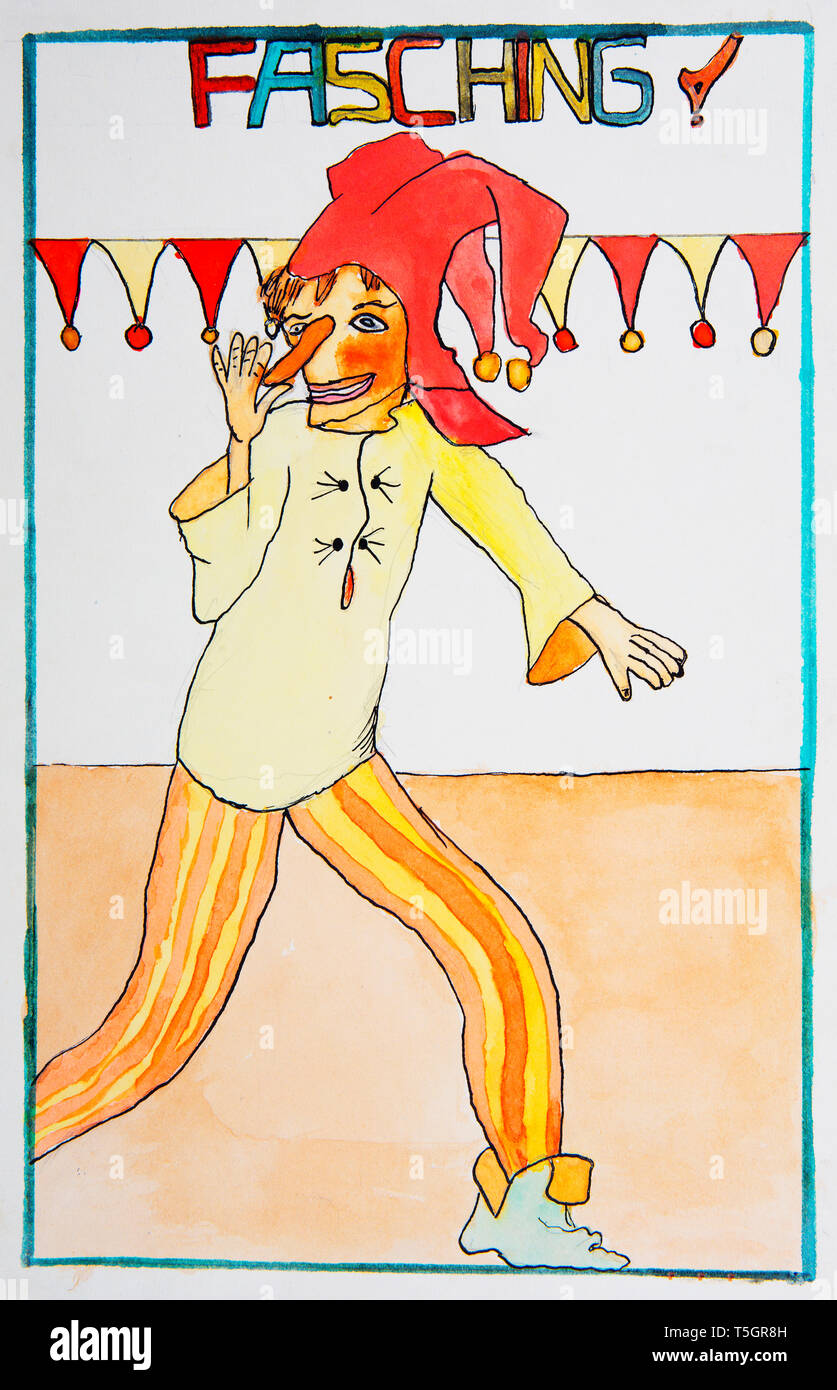 Children's drawing of Punch Stock Photo - Alamy