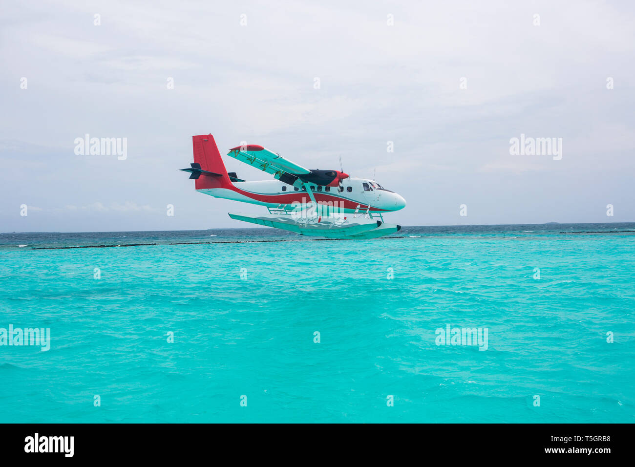 Maldives, seaplane on the ocean Stock Photo - Alamy