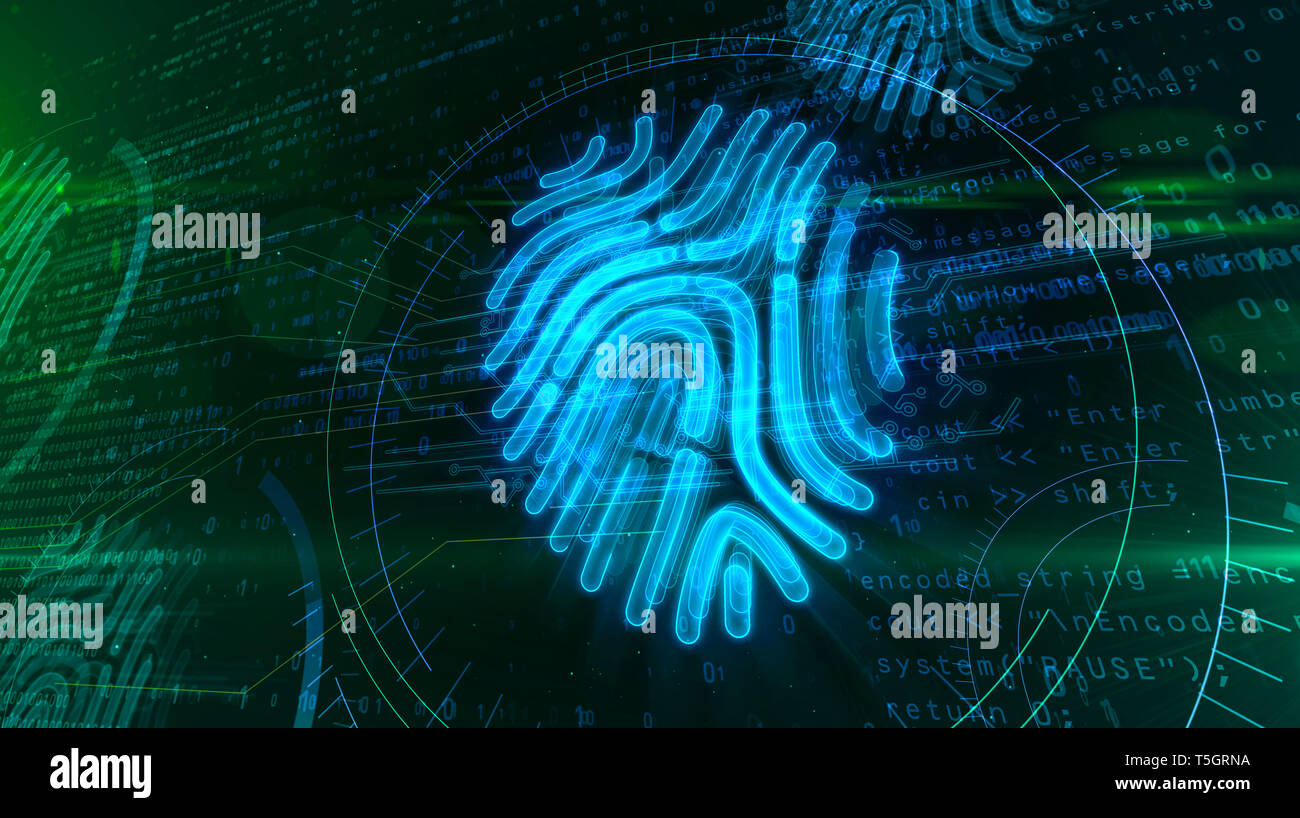 Digital protection by fingerprint authorization on cyber background ...