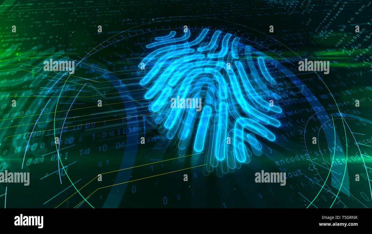 Digital protection by fingerprint authorization on cyber background ...