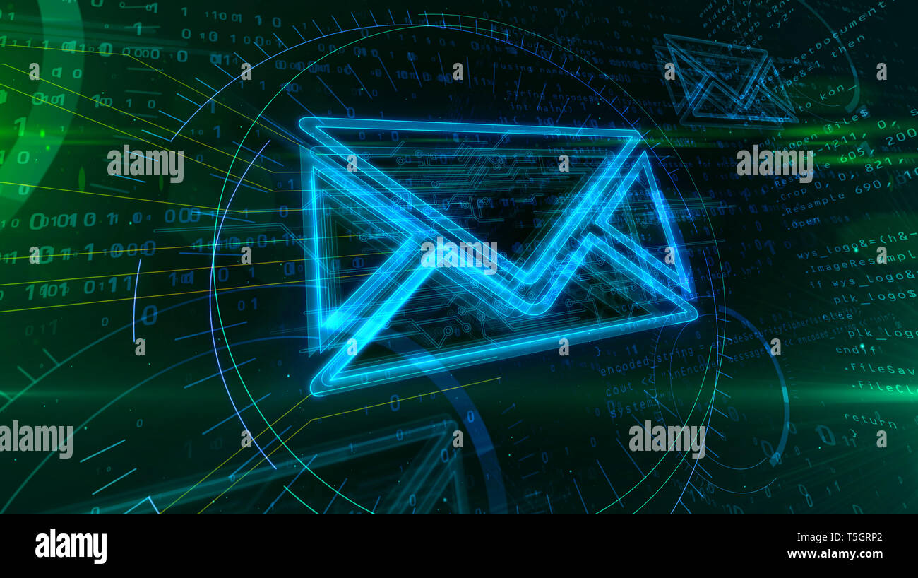 Internet email communication in cyberspace with envelope sign on ...
