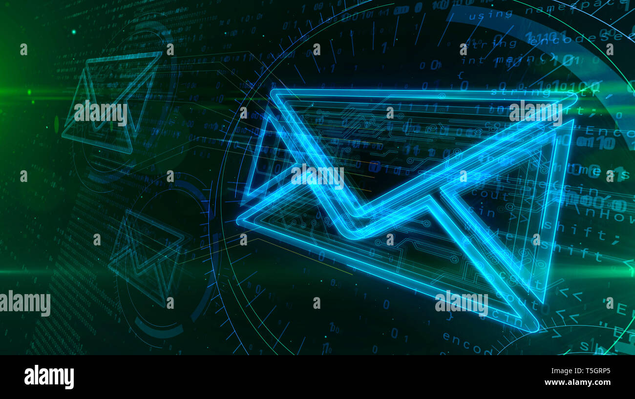 Internet email communication in cyberspace with envelope sign on ...