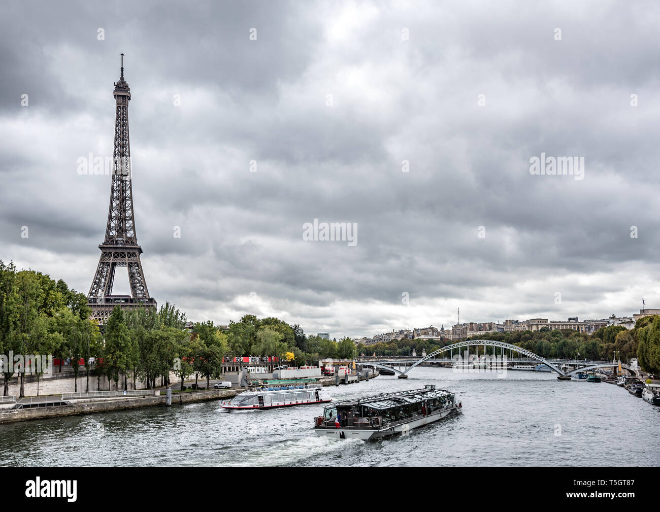 View of the Eiffel Tower and the Senna River in Paris, France Stock ...