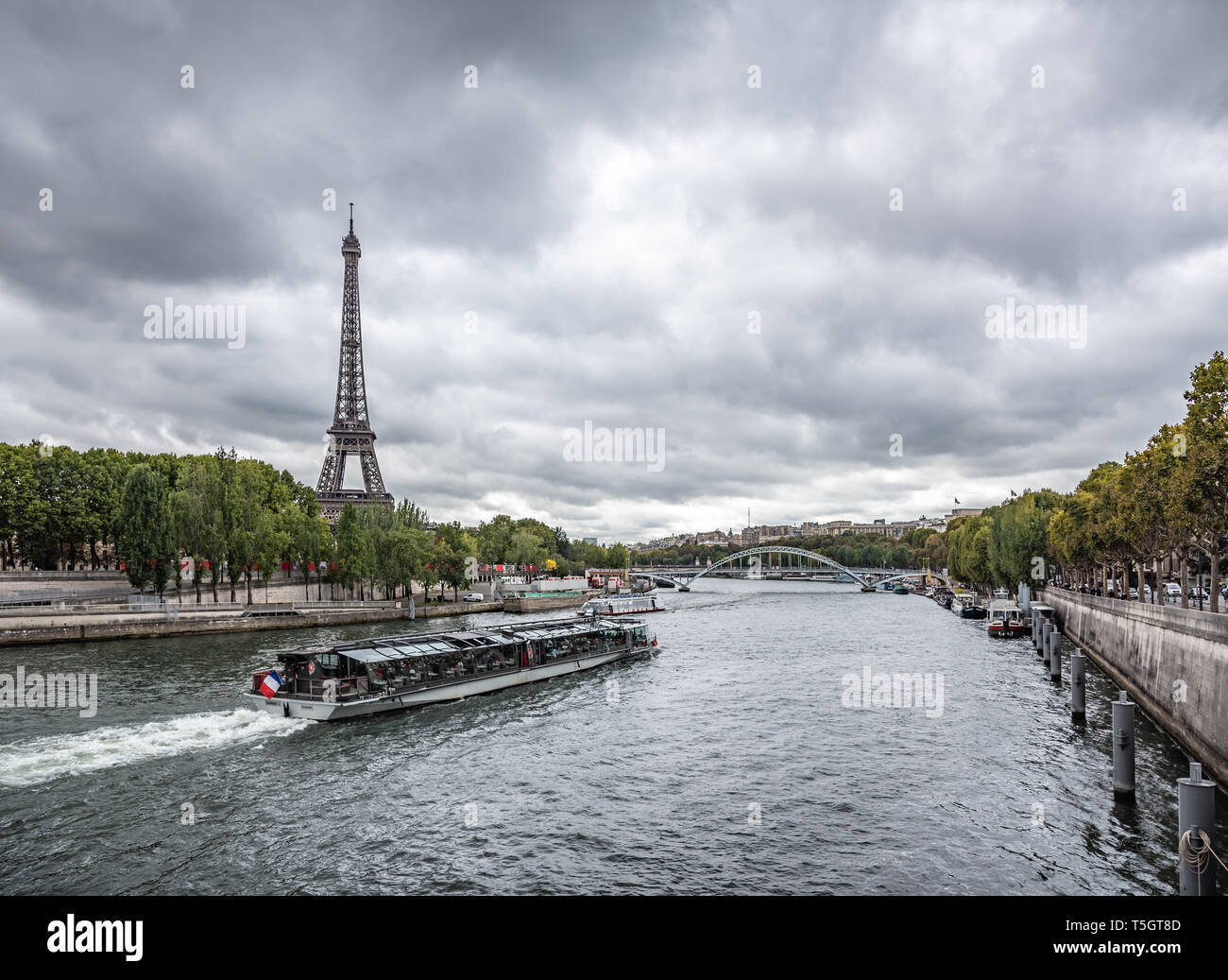 View of the Eiffel Tower and the Senna River in Paris, France Stock ...