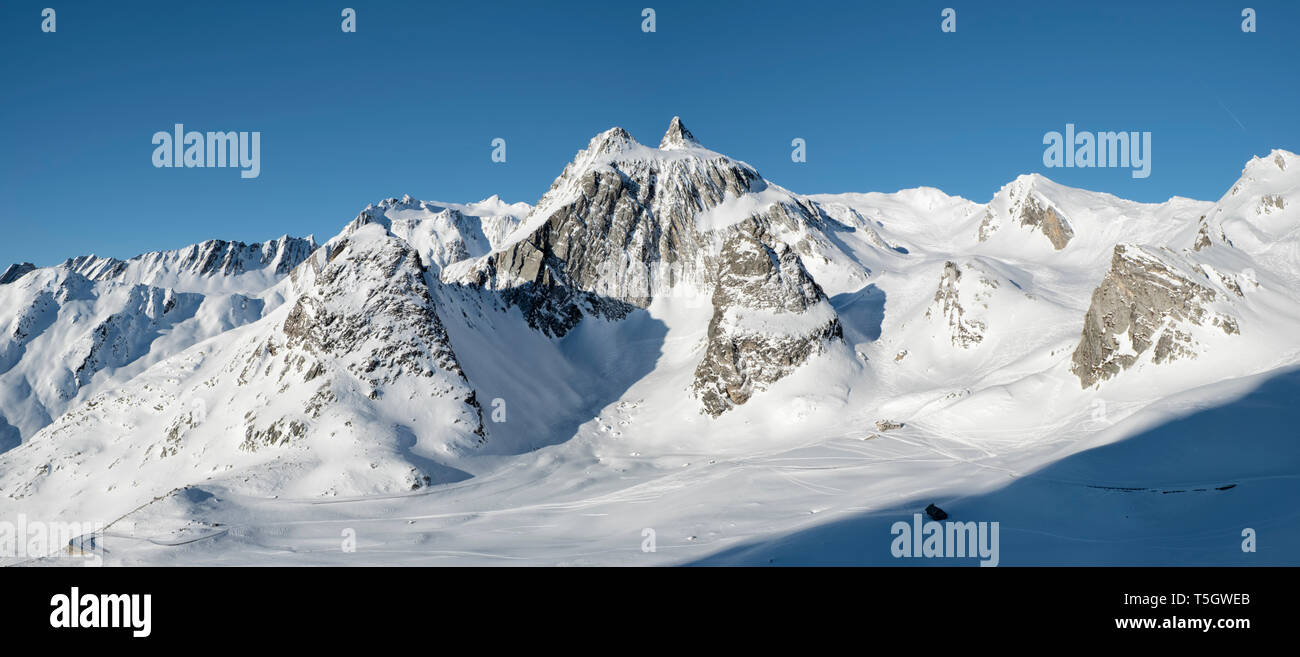 Switzerland, Great St Bernard Pass, Pain de Sucre, Mont Fourchon ...