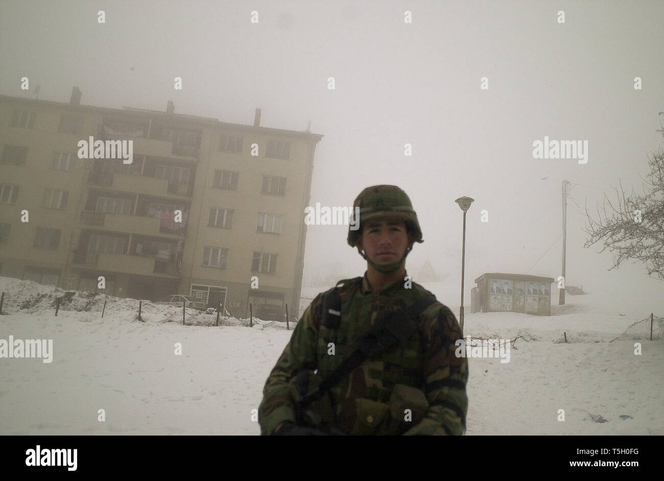 January 17, 2002 - Gjilane, Kosovo, Yugoslavia - A soldier from 2nd ...