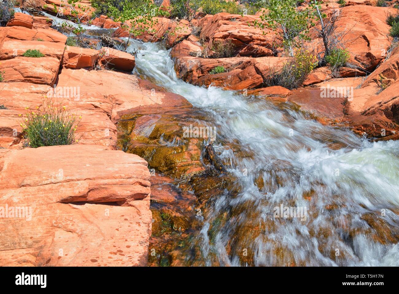 Views of Waterfalls at Gunlock State Park Reservoir Falls, In Gunlock ...