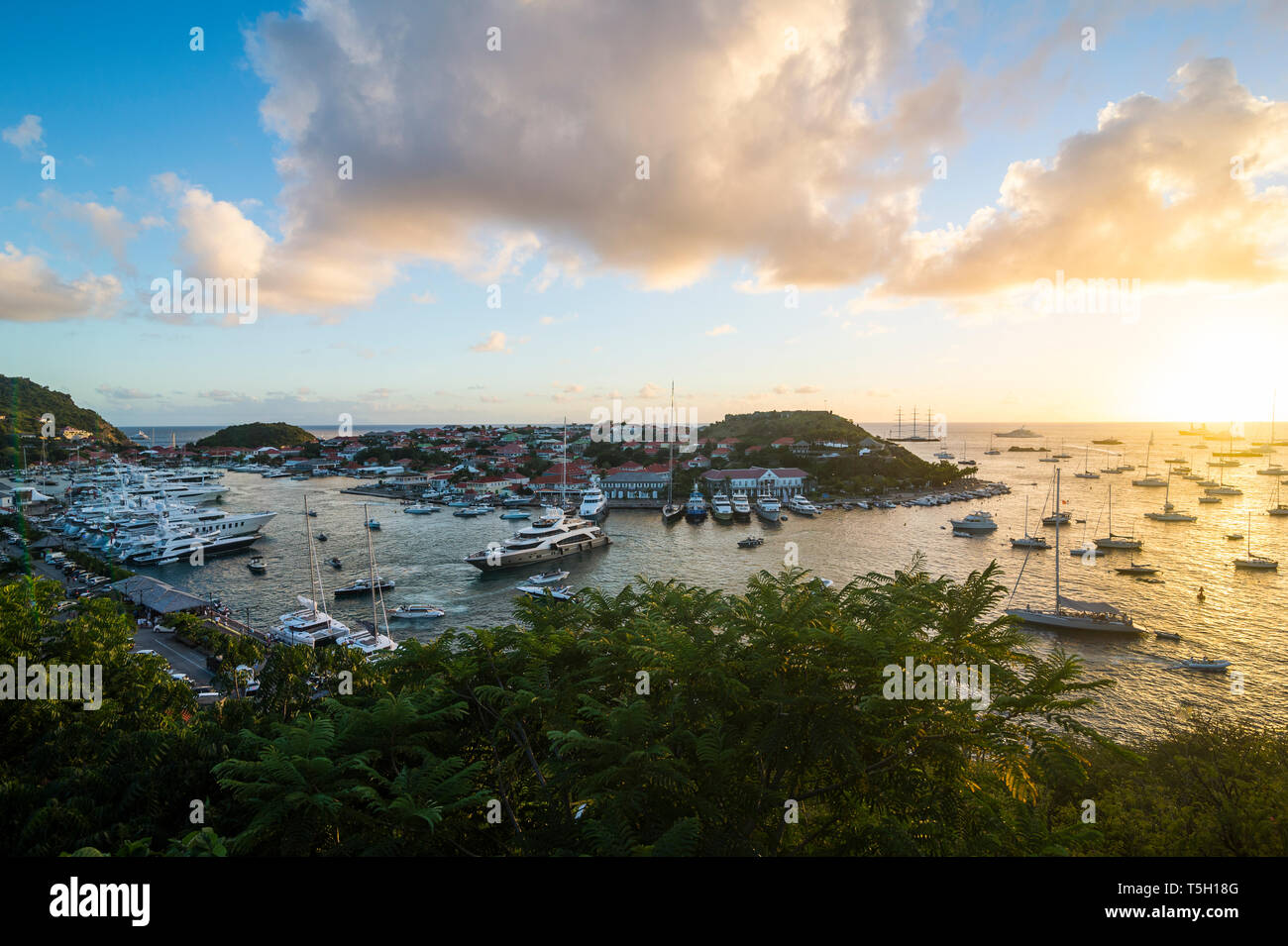 Caribbean, Lesser Antilles, Saint Barthelemy, Gustavia, harbour with ...