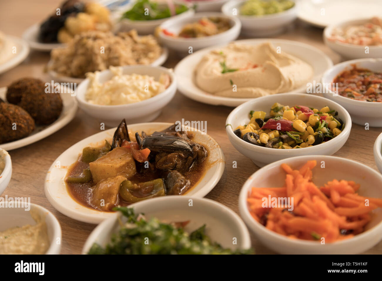 Close Up picture of Eggplant base dish part of Arab Salad Stock Photo ...