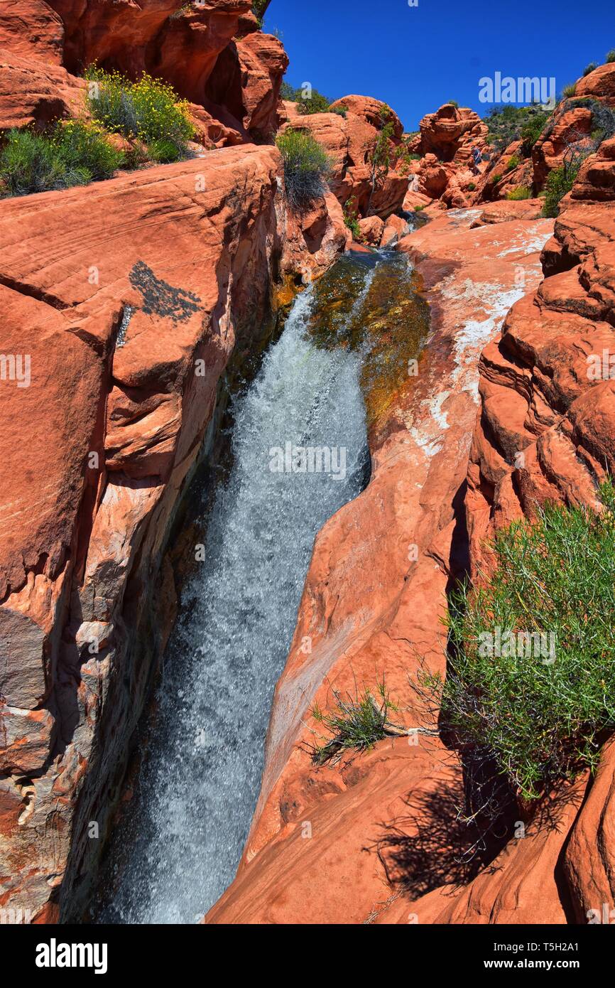 Views of Waterfalls at Gunlock State Park Reservoir Falls, In Gunlock ...