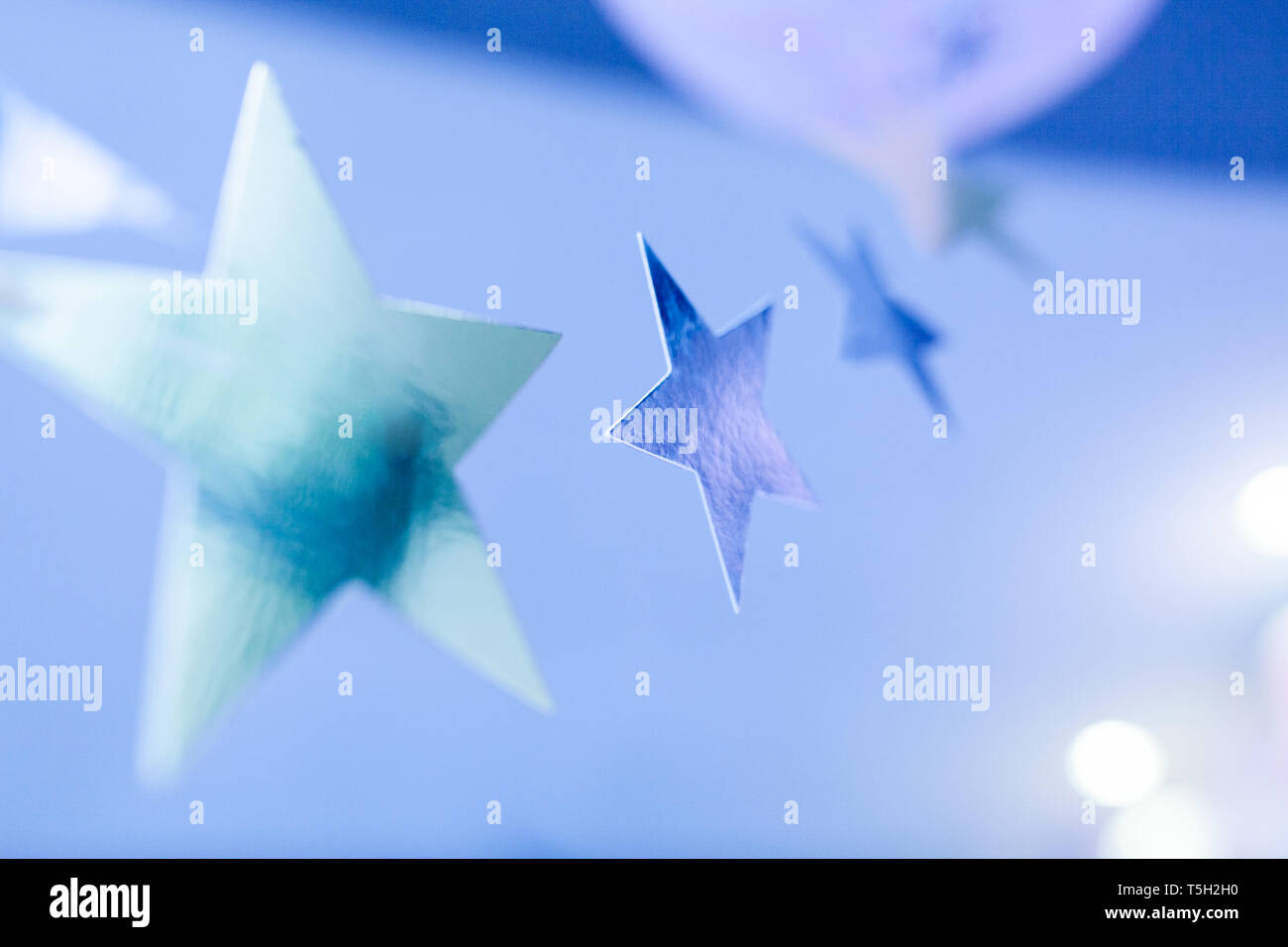Abstract blur blue Pentagram background Stock Photo - Alamy