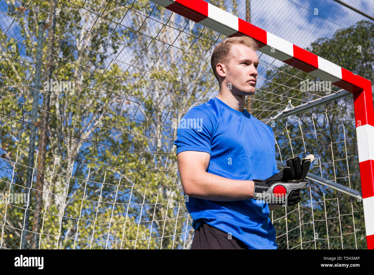 Playing in goal hi-res stock photography and images - Alamy