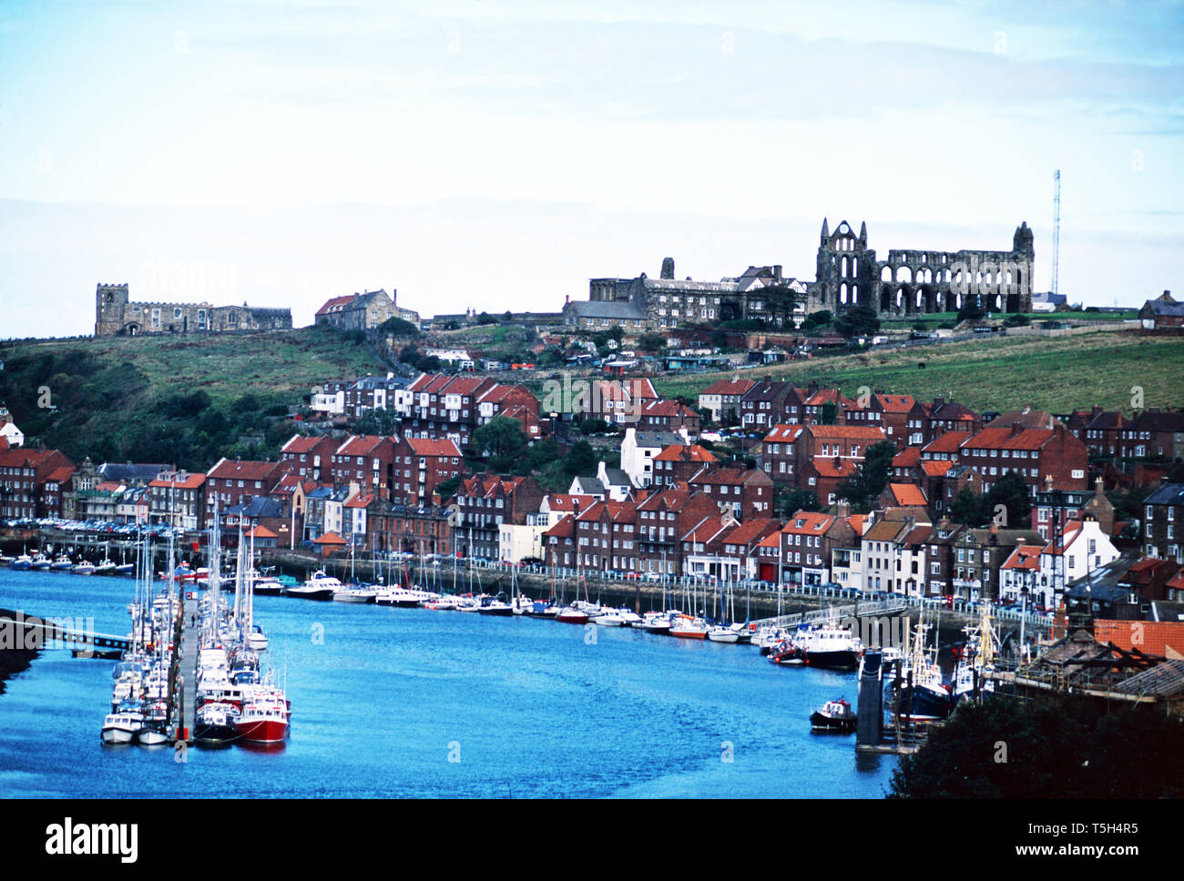 Whitby Abbey and harbor,Whitby,England Stock Photo - Alamy