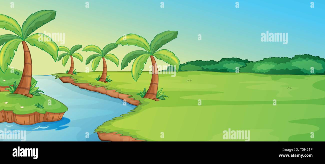 A simple nature landscape illustration Stock Vector Image & Art - Alamy