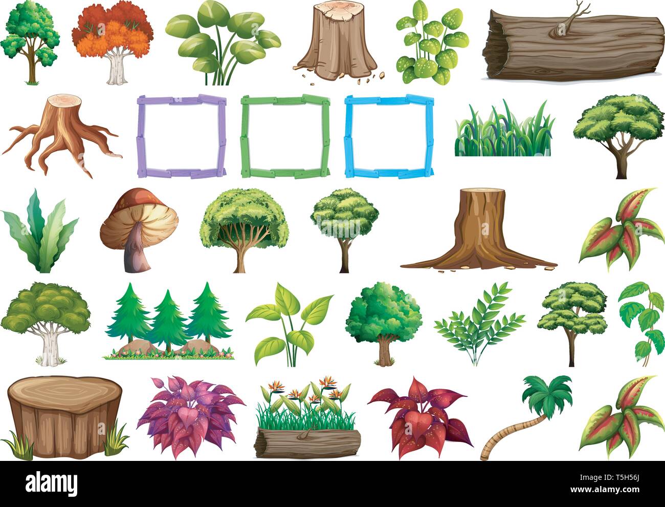 Set of nature element illustration Stock Vector Image & Art - Alamy
