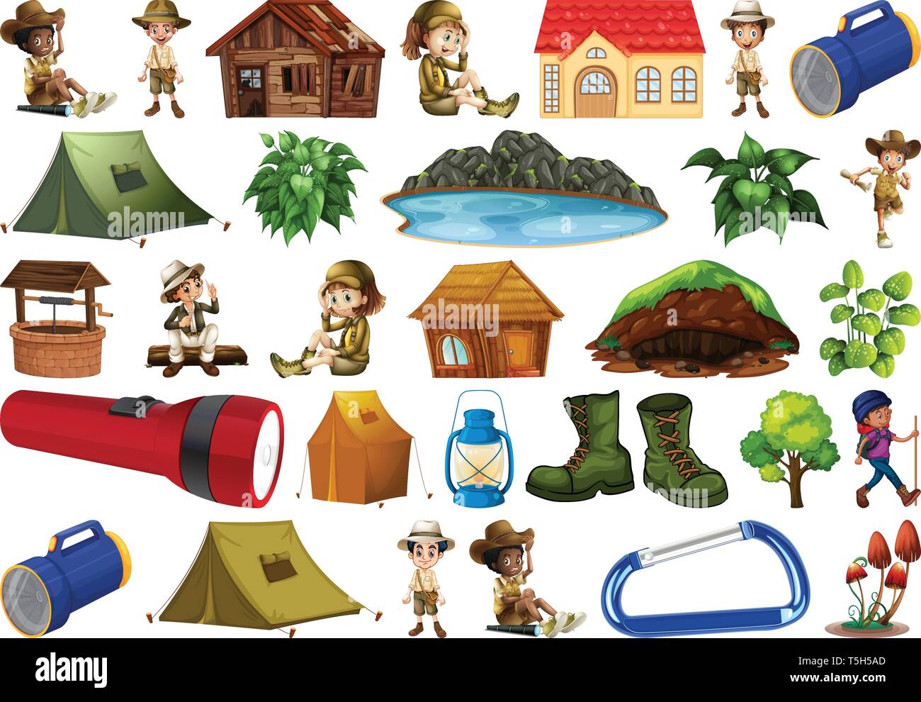 Set of camping element illustration Stock Vector Image & Art - Alamy