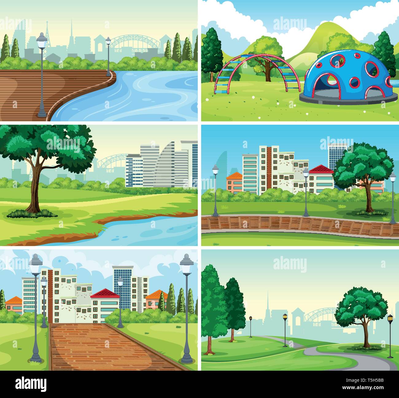 Set of park background illustration Stock Vector Image & Art - Alamy