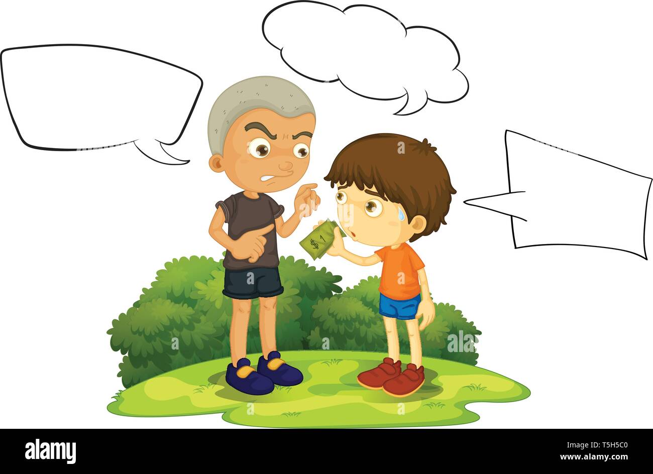 Bad young boy with speech balloon illustration Stock Vector Image & Art ...