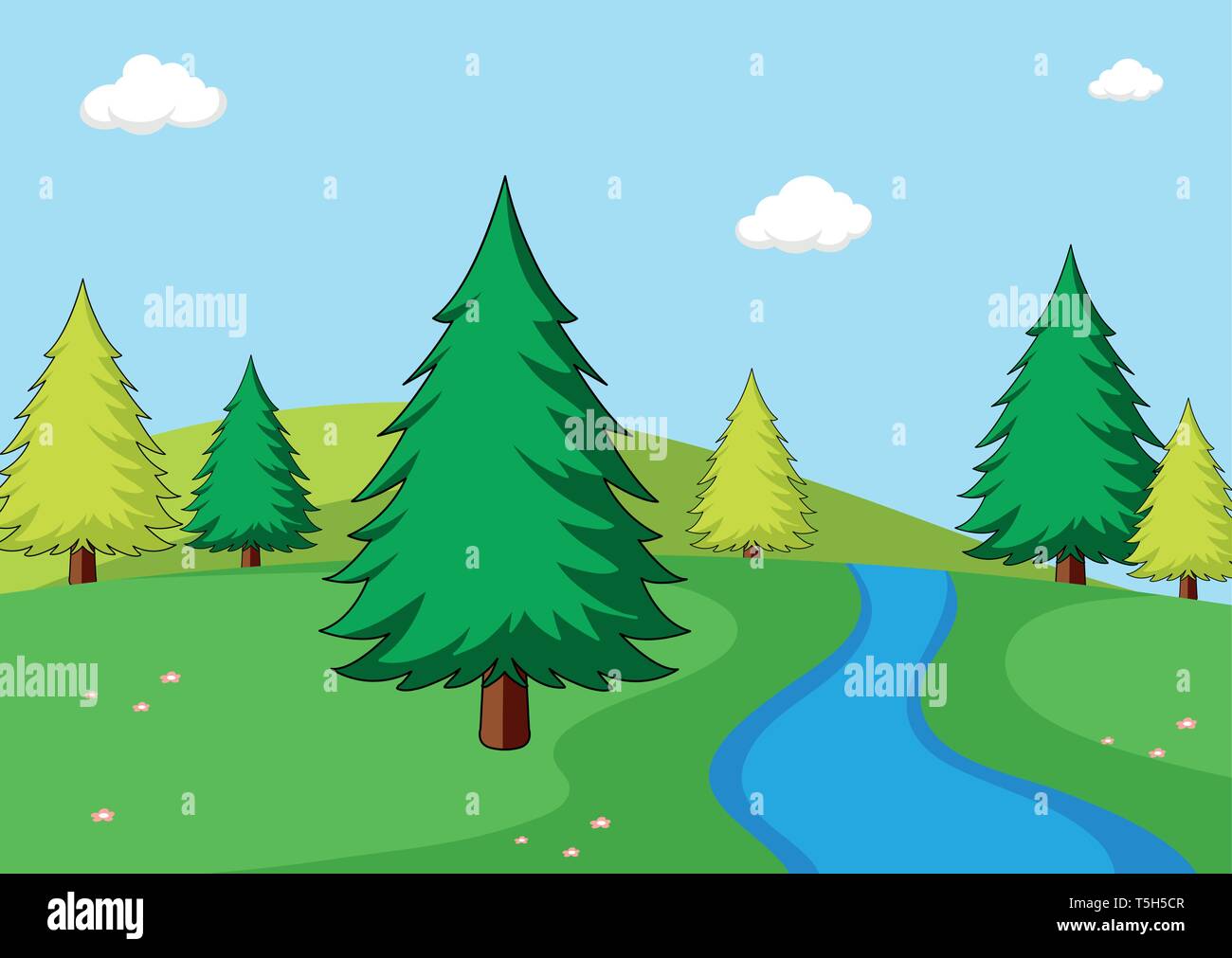 A simple nature scene illustration Stock Vector Image & Art - Alamy