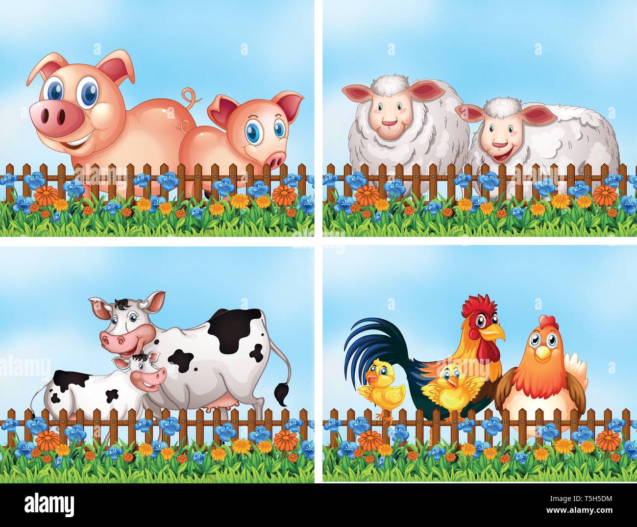 Set of farm animals illustration Stock Vector Image & Art - Alamy