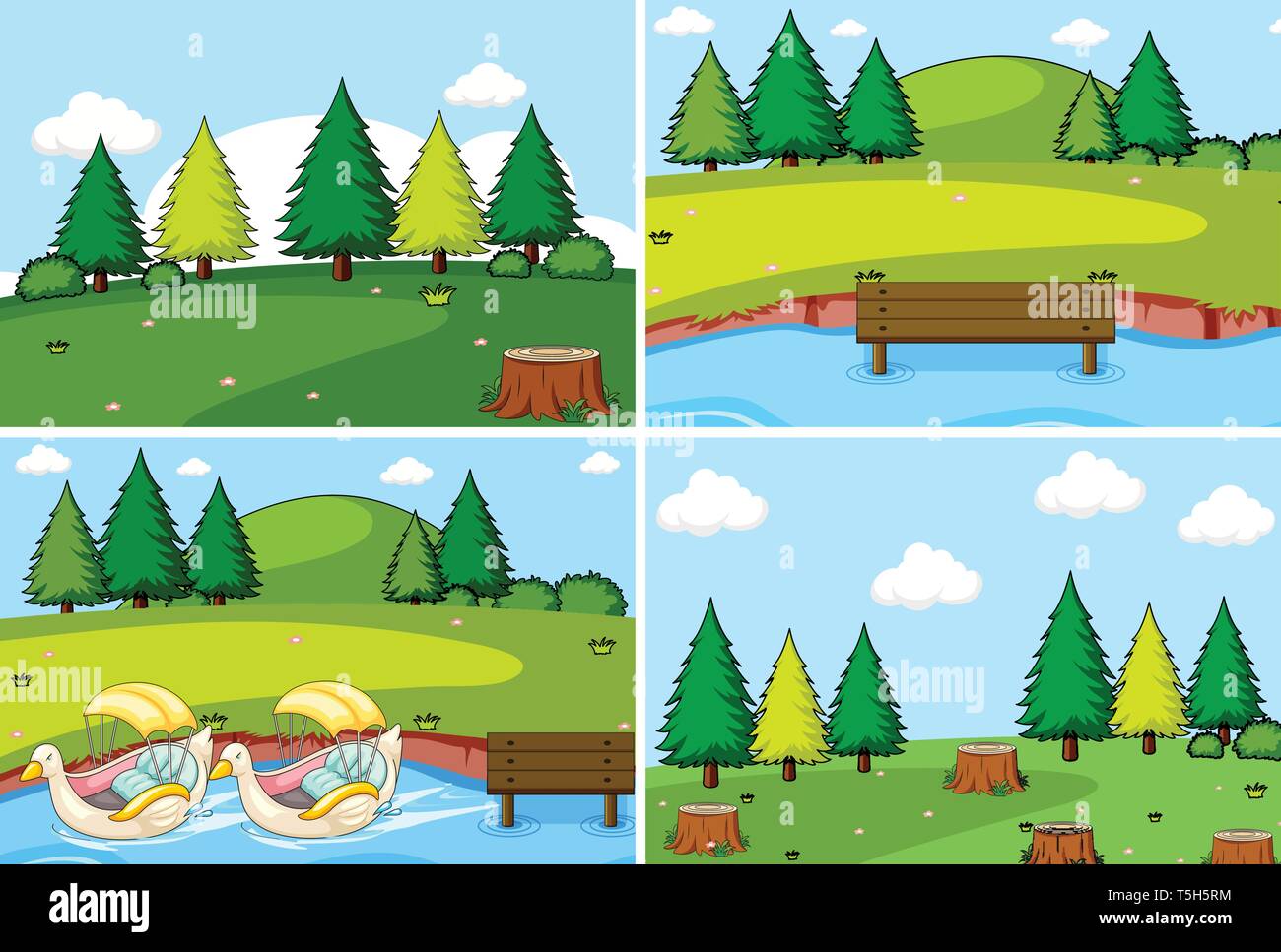 Set of flat nature landscape illustration Stock Vector Image & Art - Alamy