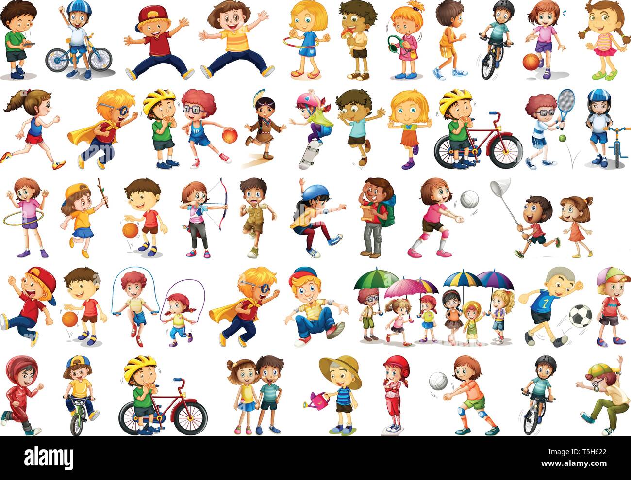 Sport kids clipart set hi-res stock photography and images - Alamy