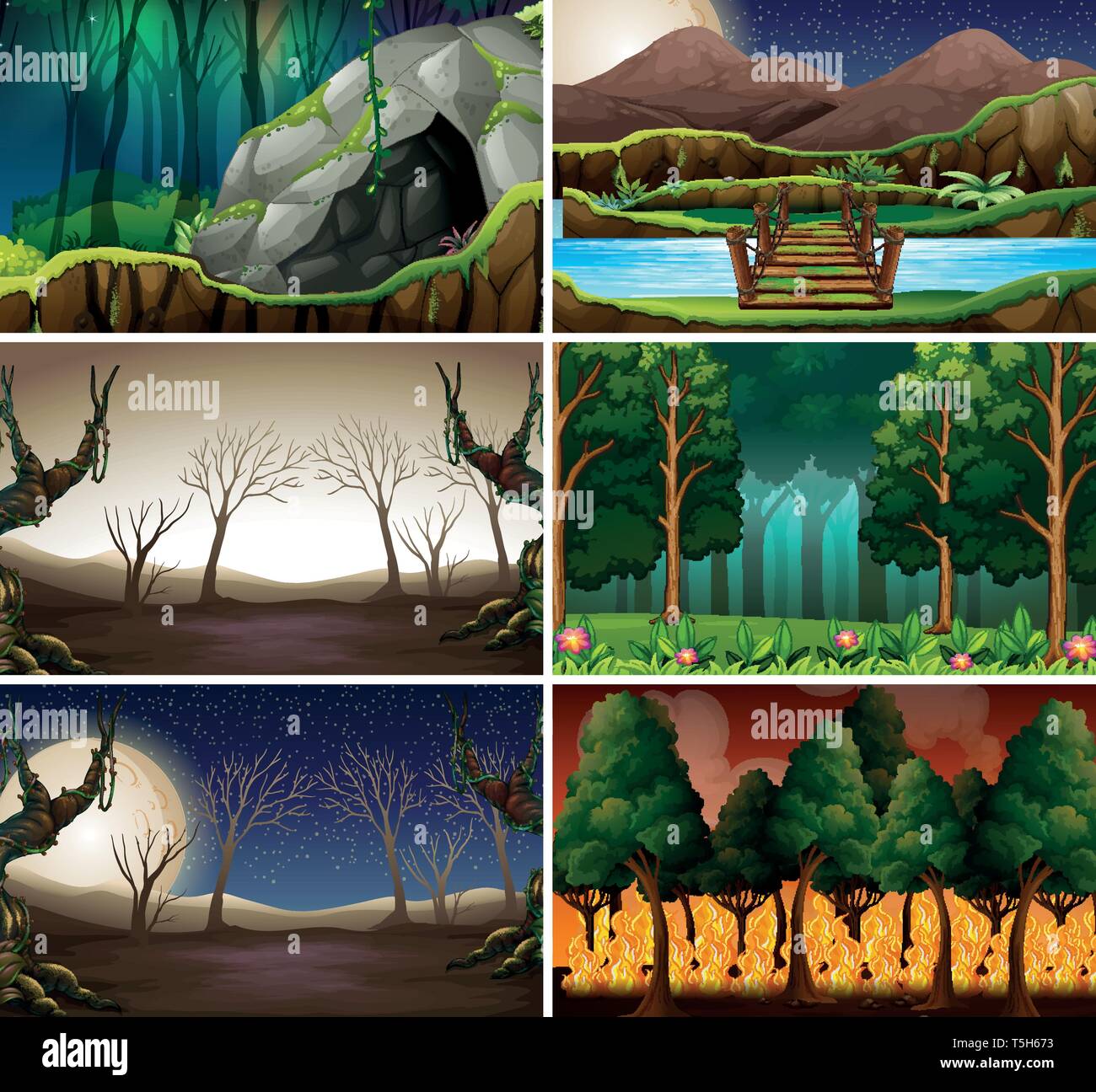 Set of different nature scene illustration Stock Vector Image & Art - Alamy