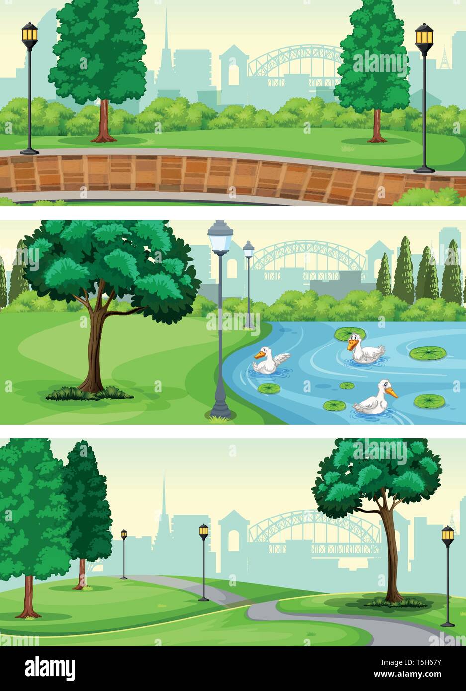 Set of park scene illustration Stock Vector Image & Art - Alamy