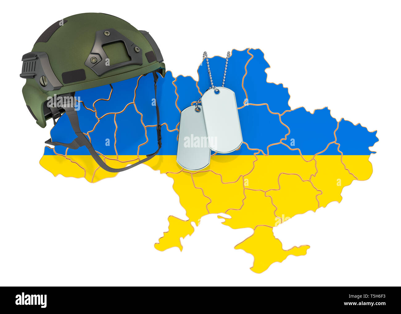 Ukrainian military force, army or war concept. 3D rendering isolated on ...