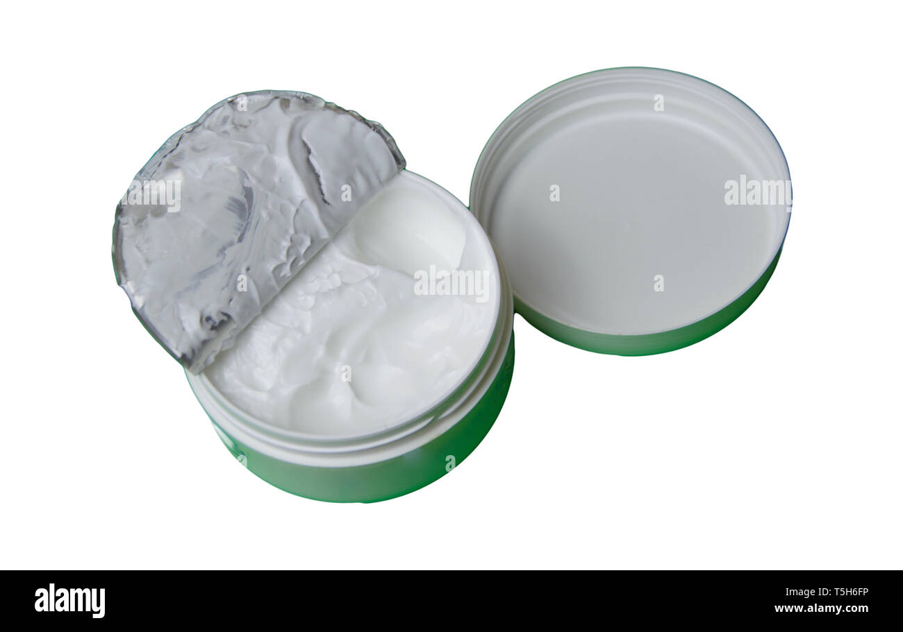 Jar of hand cream isolated in white background Stock Photo - Alamy