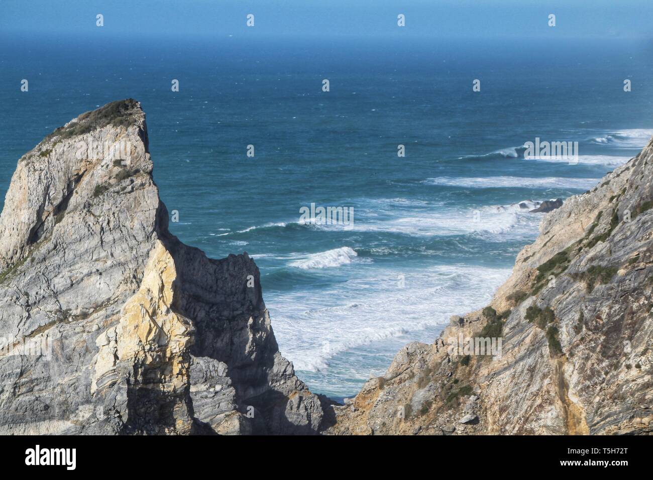 Beautiful Ursa beach with its colossal rock formations and the blue ...