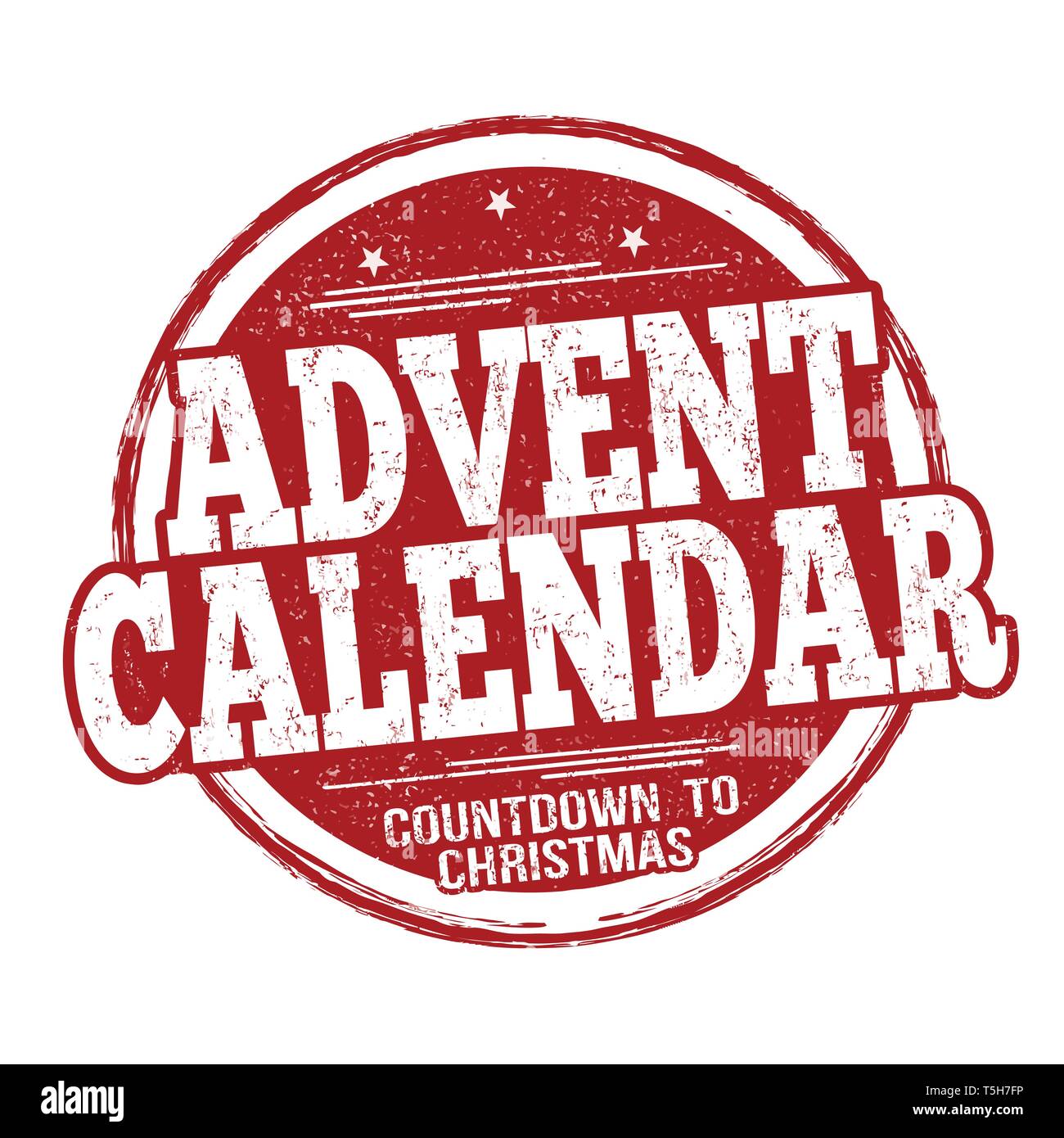 Advent calendar sign or stamp on white background, vector illustration ...