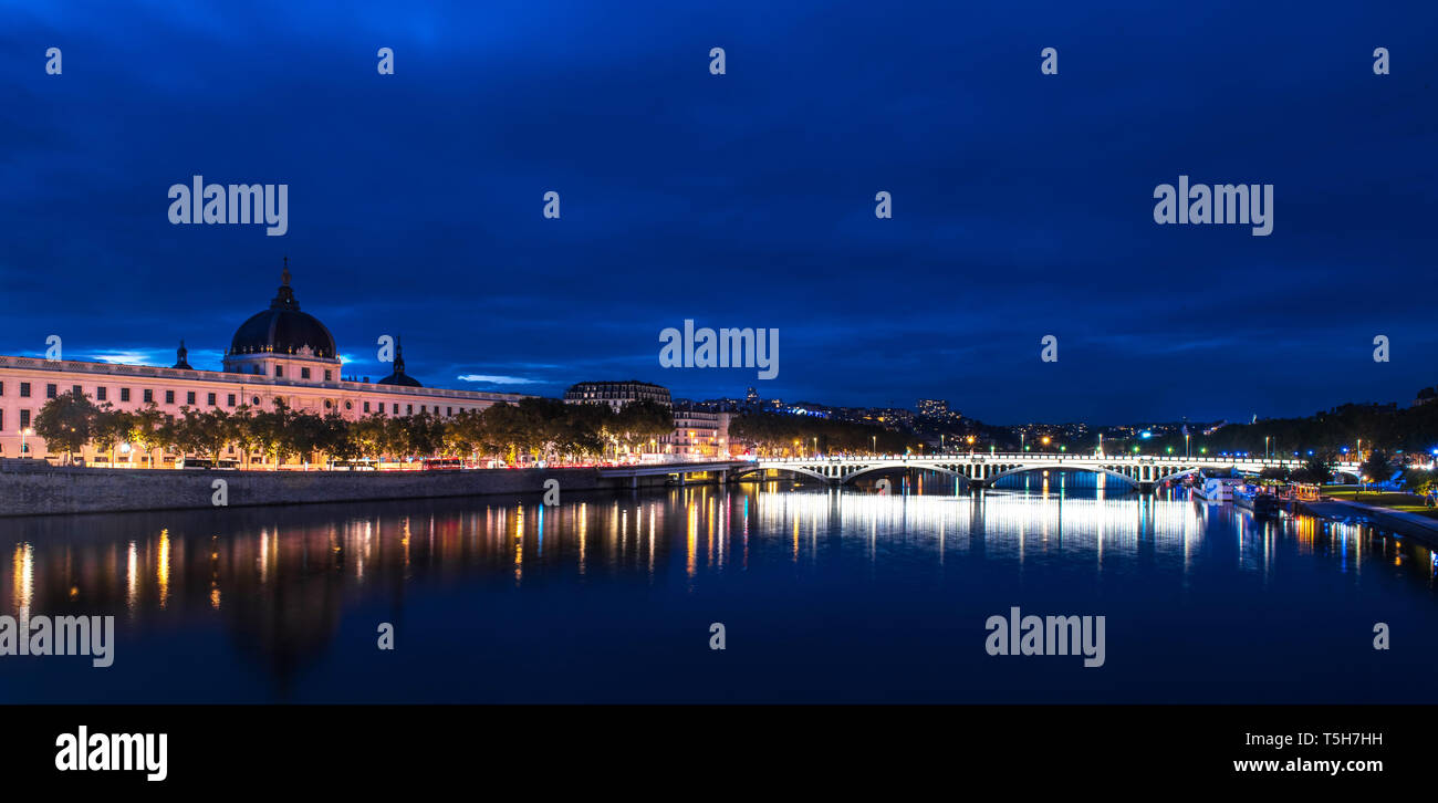 Lyon sunset rhone river hi-res stock photography and images - Alamy