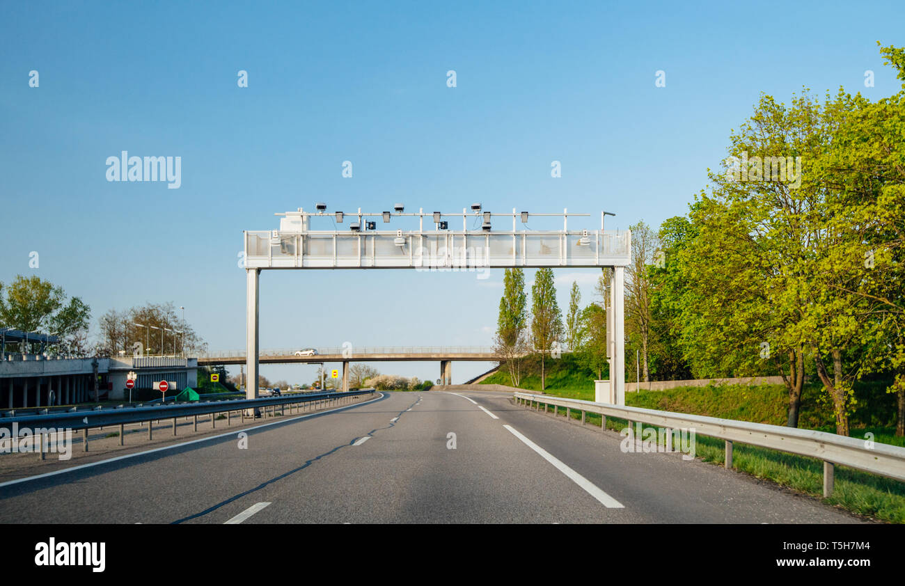 French autoroute highway security surveillance cameras and radars on ...