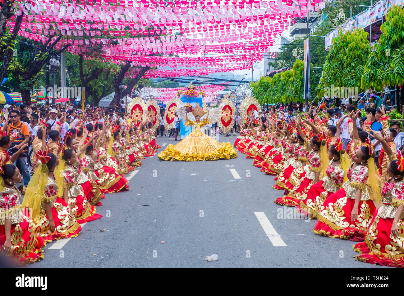Participants in the Sinulog festival in Cebu city Philippines Stock ...