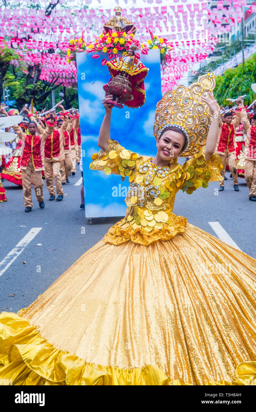 Participant in the Sinulog festival in Cebu city Philippines Stock ...