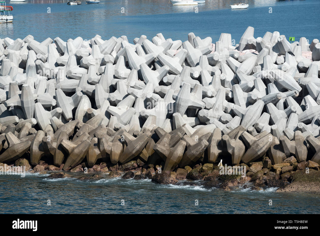 Concrete form breakwater, Mazatlan harbor, Mexico Stock Photo - Alamy