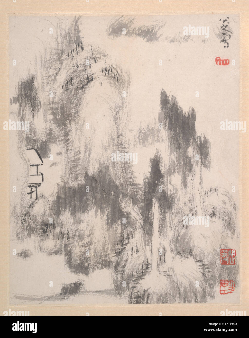 Bada Shanren in the Qing Dynasty "Freehand Landscape 12 Frames Stock ...