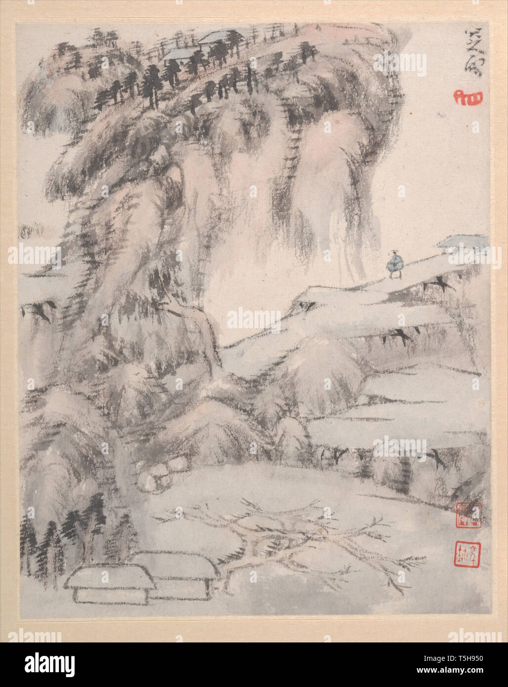 Bada Shanren in the Qing Dynasty "Freehand Landscape 12 Frames Stock ...