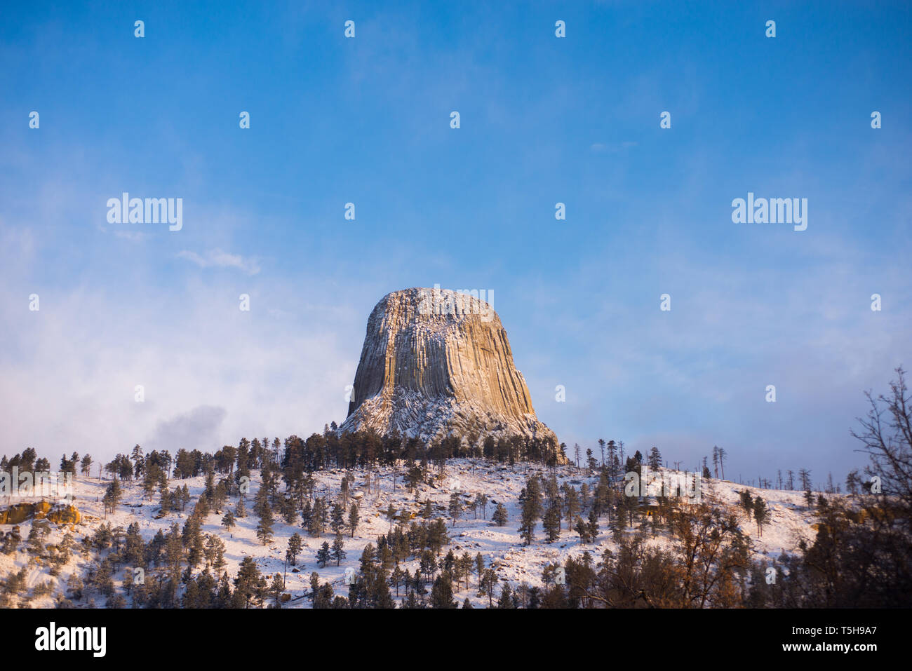 Devil's Tower in Winter, Wyoming Stock Photo - Alamy